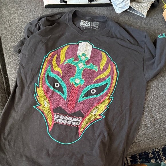 WWE | Shirts | Wwe Black Tee With Colorful Mask Design | Poshmark